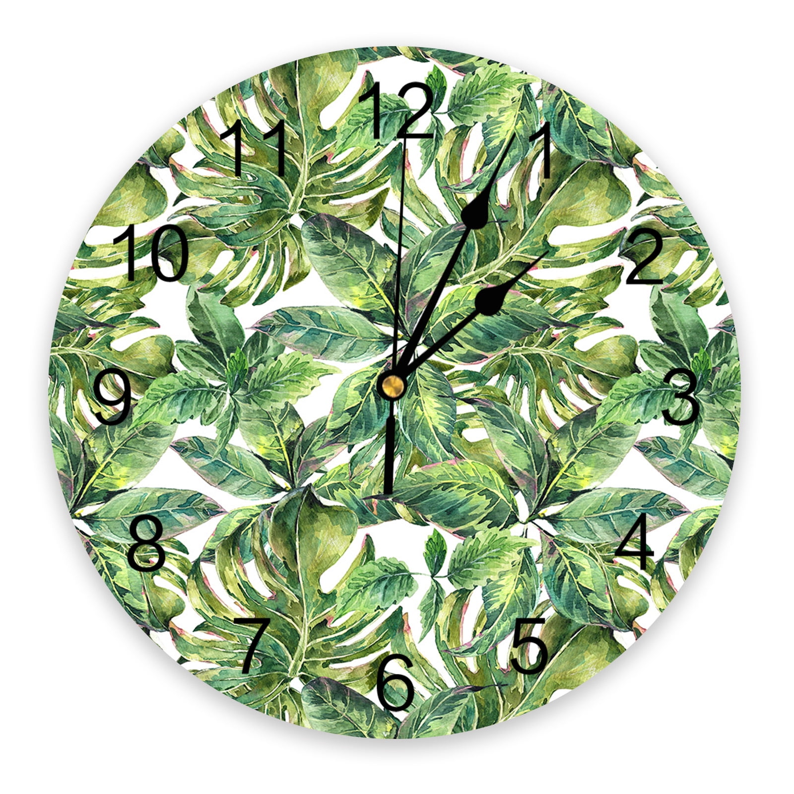Summer Tropical Palm Leaves PVC Wall Clock Bedroom ration Wall Clock ...