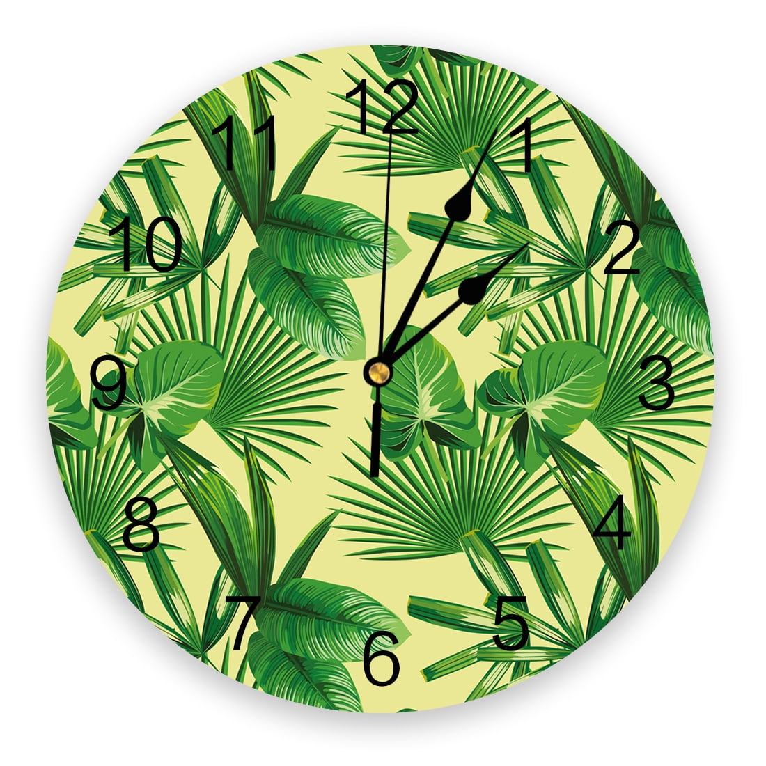 Summer Tropical Palm Leaves PVC Wall Clock Bedroom ration Wall Clock ...