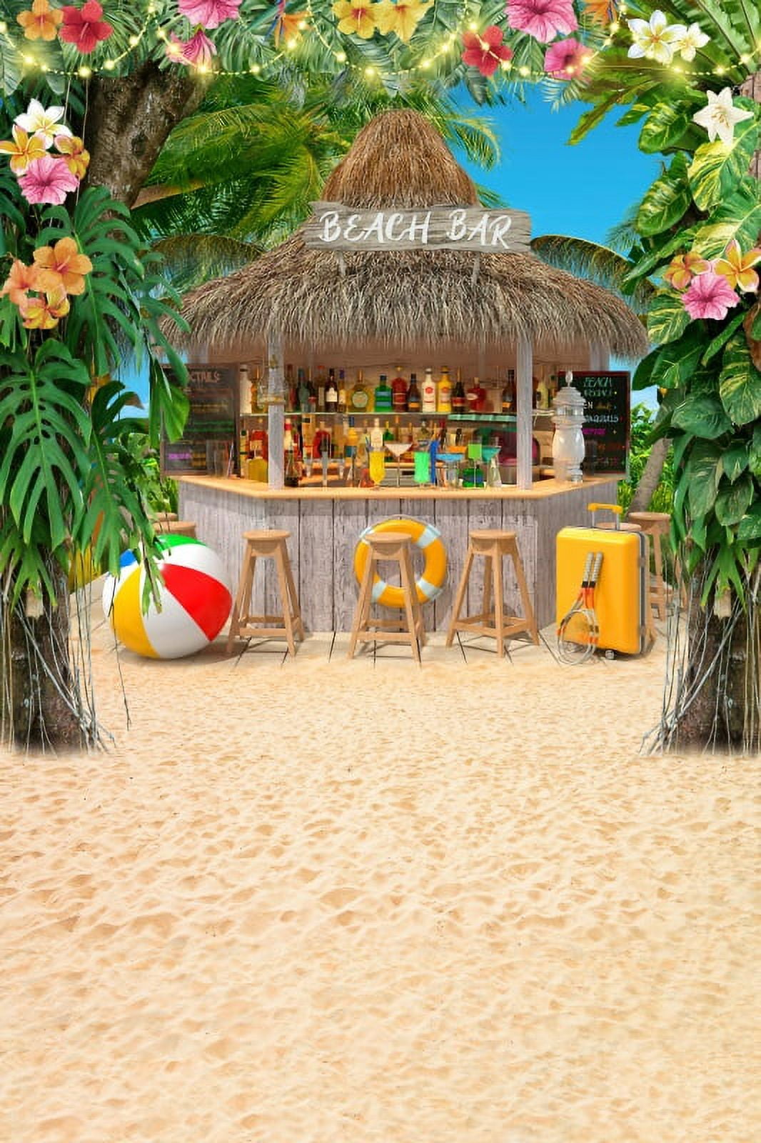 Summer Tropical Palm Tree Beach Photography Backdrops Blue Sea Sky ...