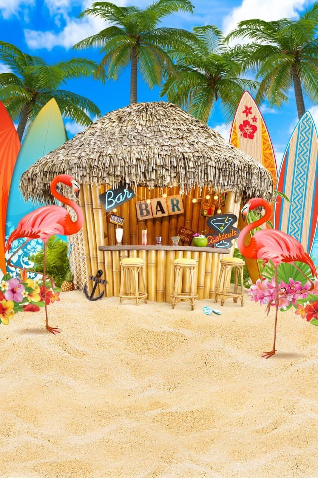 Summer Tropical Palm Tree Beach Photography Backdrops Blue Sea Sky ...