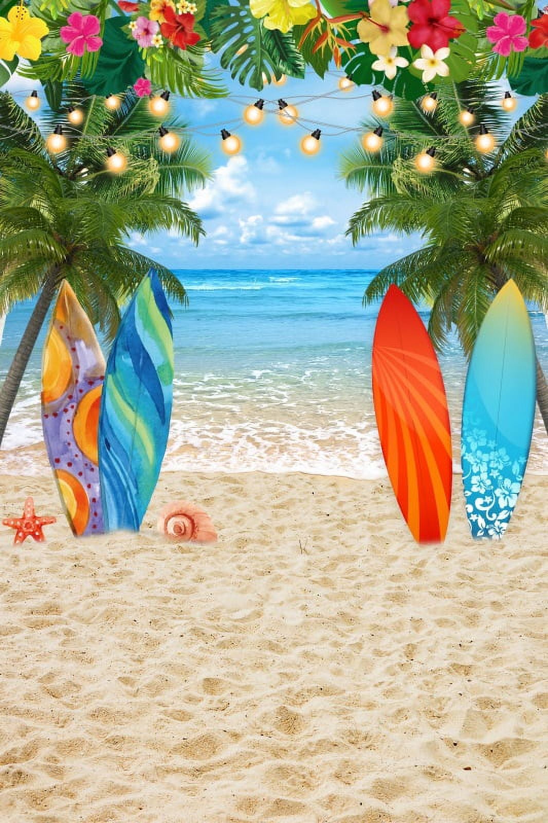 Summer Tropical Palm Tree Beach Photography Backdrops Blue Sea Sky ...