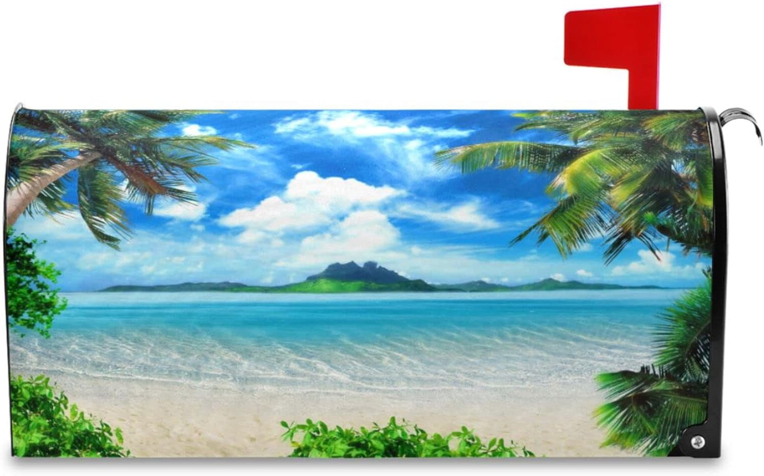 Summer Tropical Palm Trees Beach Mailbox Cover Mailbox Covers Magnetic ...