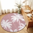 Summer Tropical Palm Trees Round Area Rug 3ft,Living Room Rug Non-Slip ...