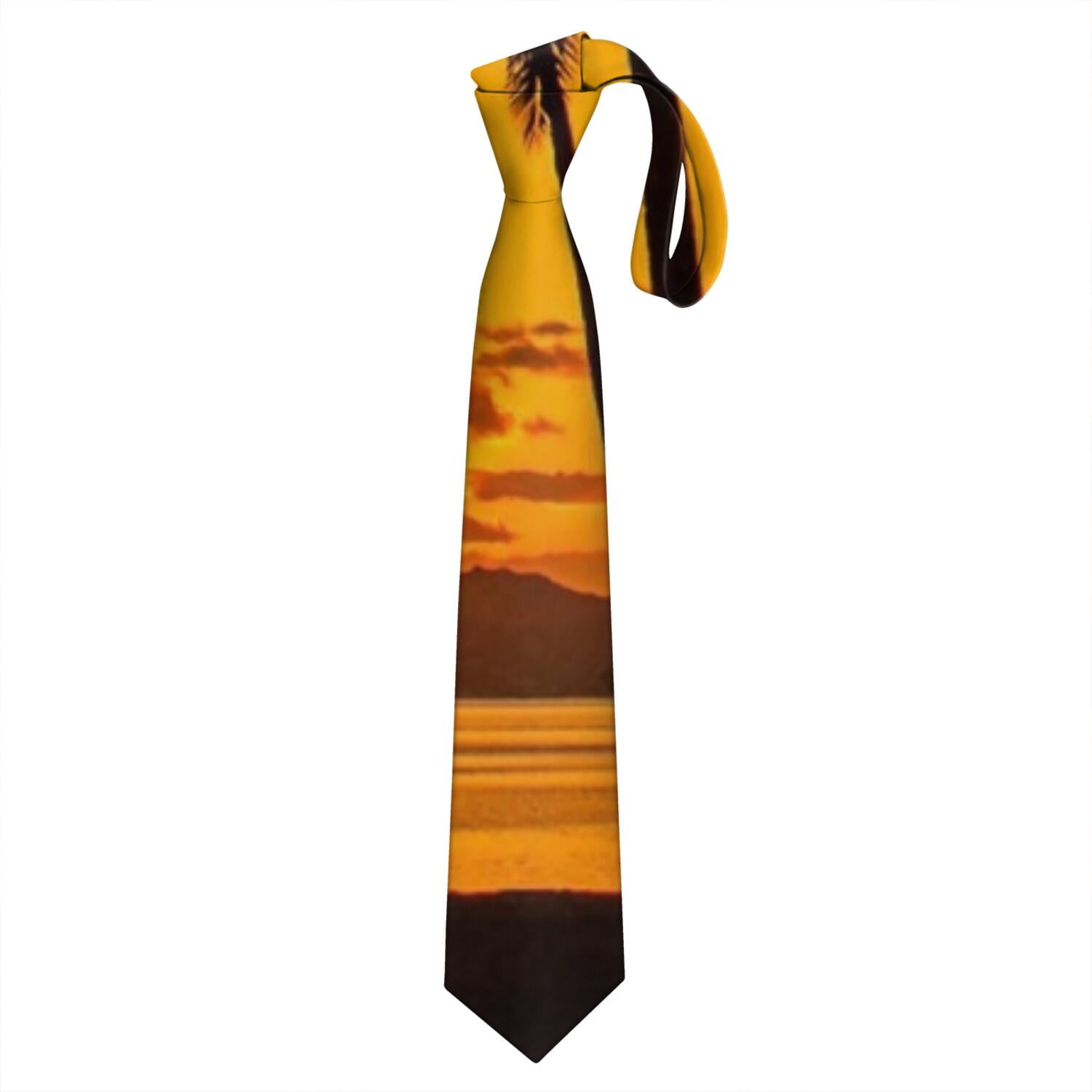 Summer Tropical Paradise Tie for Men - Vibrant Satin Formal Necktie for ...