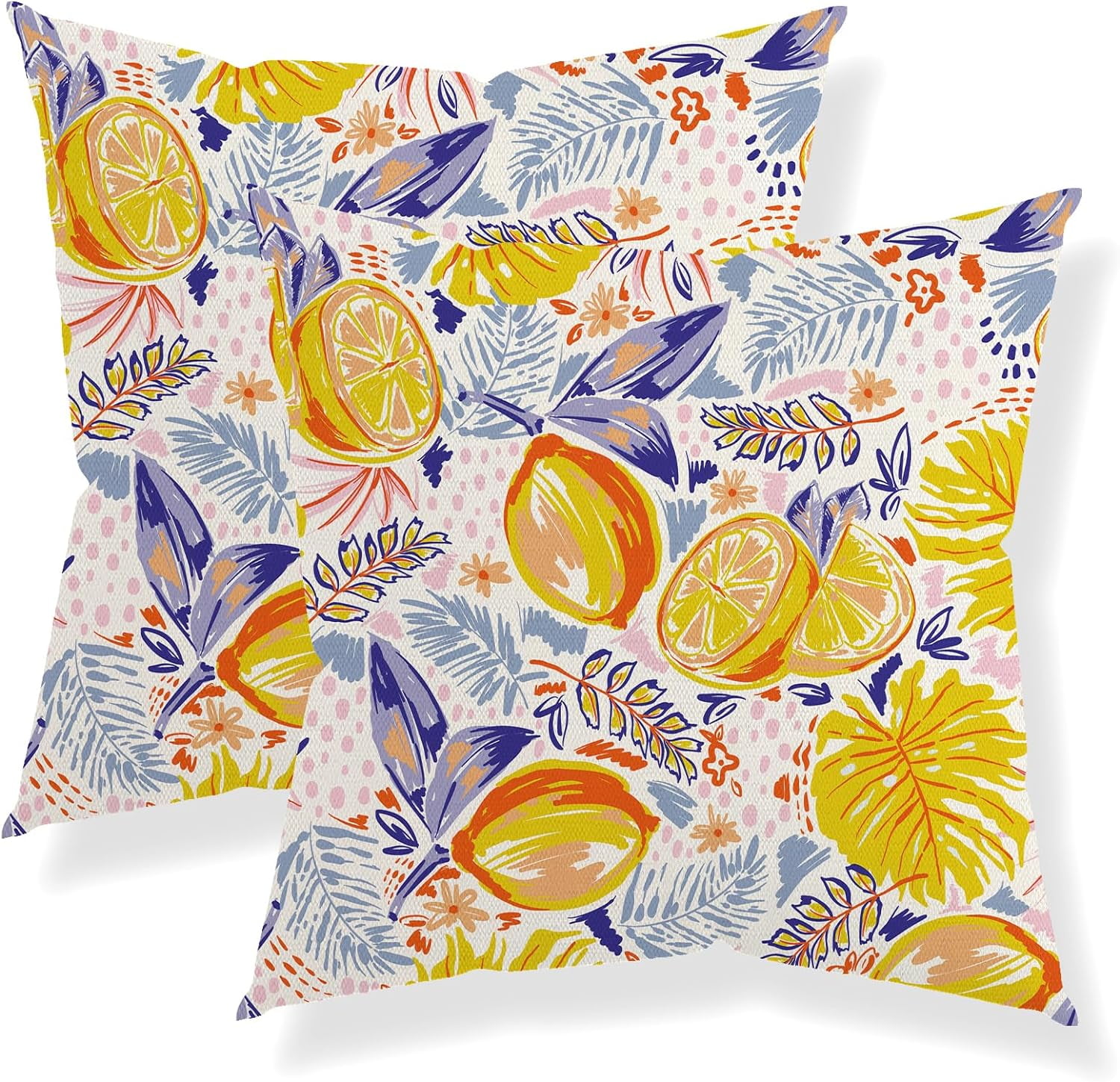 Summer Tropical Pillow Covers 18x18 Set of 2, Hawaiian Style Watercolor ...