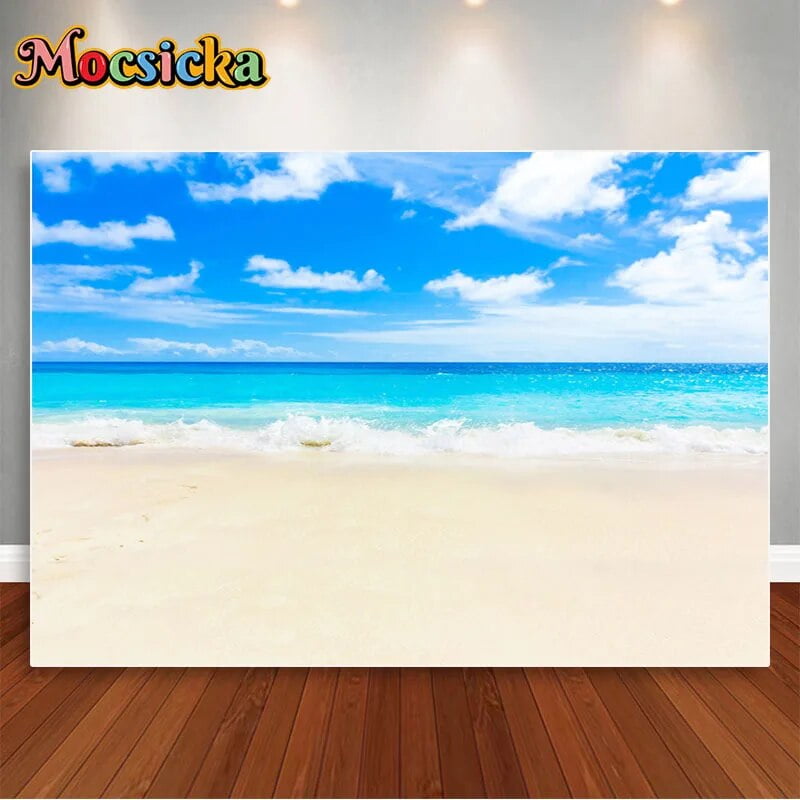 Summer Tropical Sea Beach Photography Backgrounds Clouds Blue Sky ...