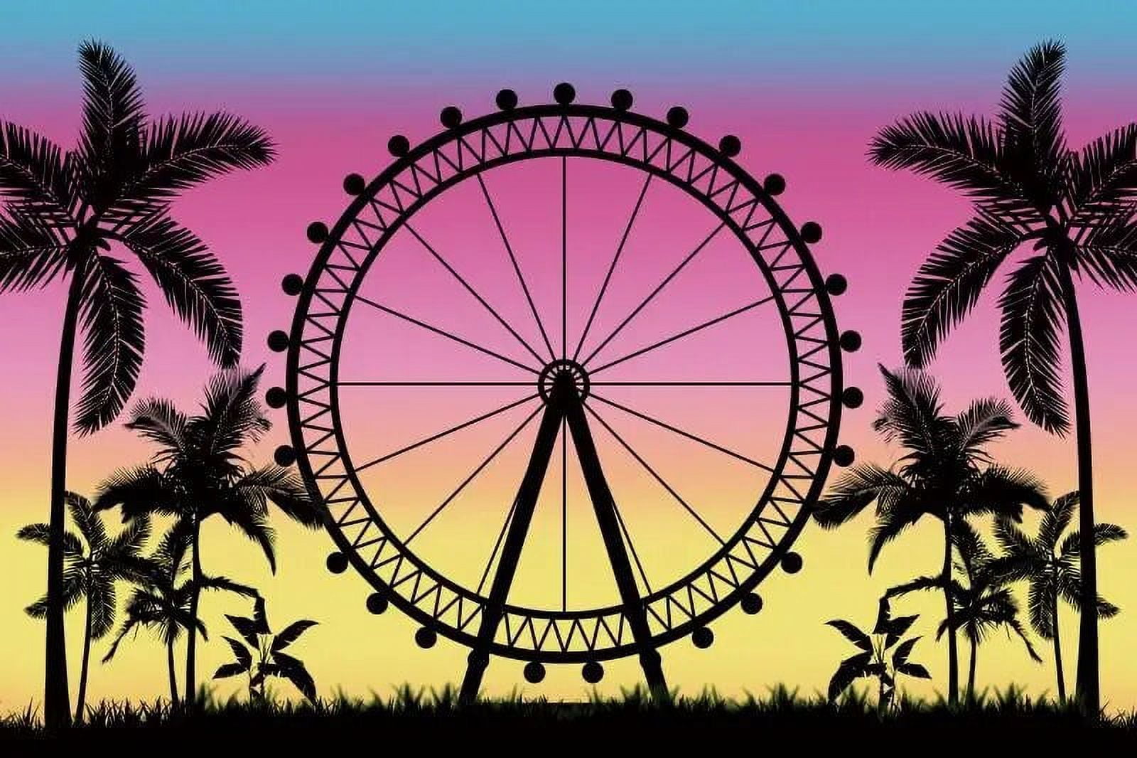 Summer Tropical Sunset Seaside Ferris Wheel Backdrop Baby Shower Kid ...