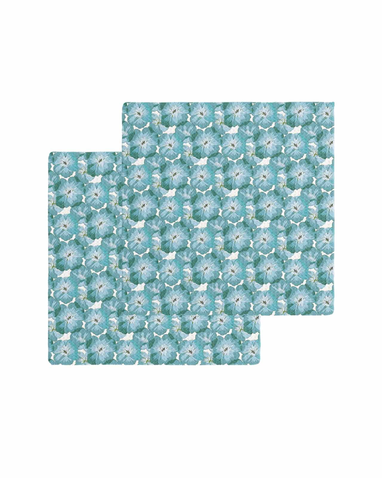 Summer Turquoise Flower Kitchen Dish Towels for Drying Dishes Set of 2 ...
