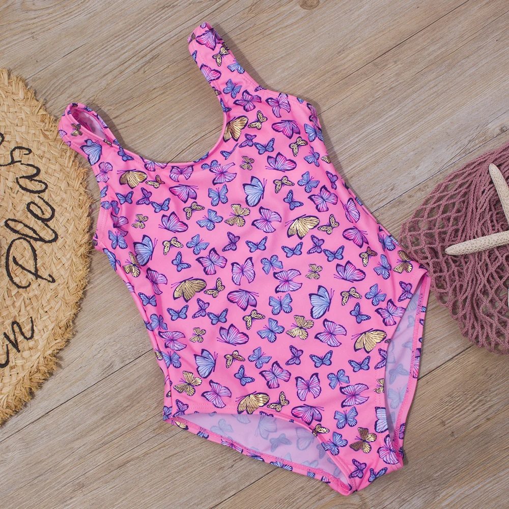 Summer Unicorn Print Girls Bikini Children One Piece Swimsuits Girls ...