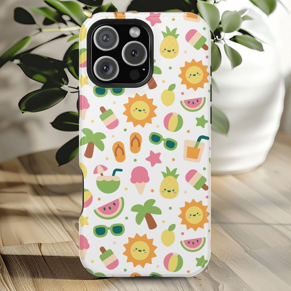 Summer Vacation Beach Collage Pattern Art Compatible Phone Case for ...