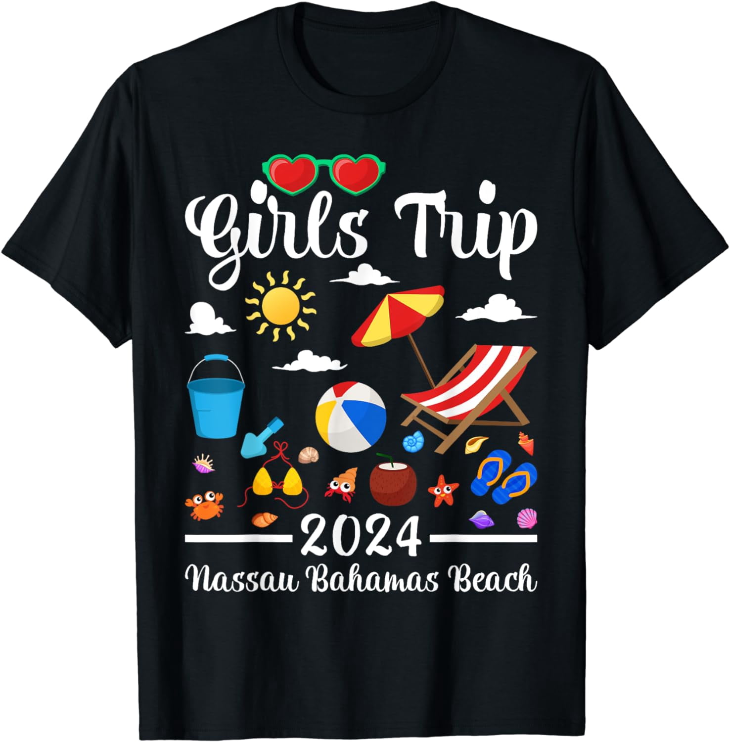 Summer Vacation Girls Trip 2024 Nassau Bahamas Beach T-Shirt - Walmart.com