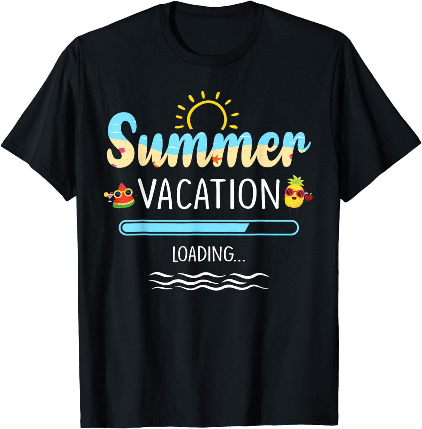 Summer Vacation Loading Last Day of School Teacher Cotton T-Shirt ...