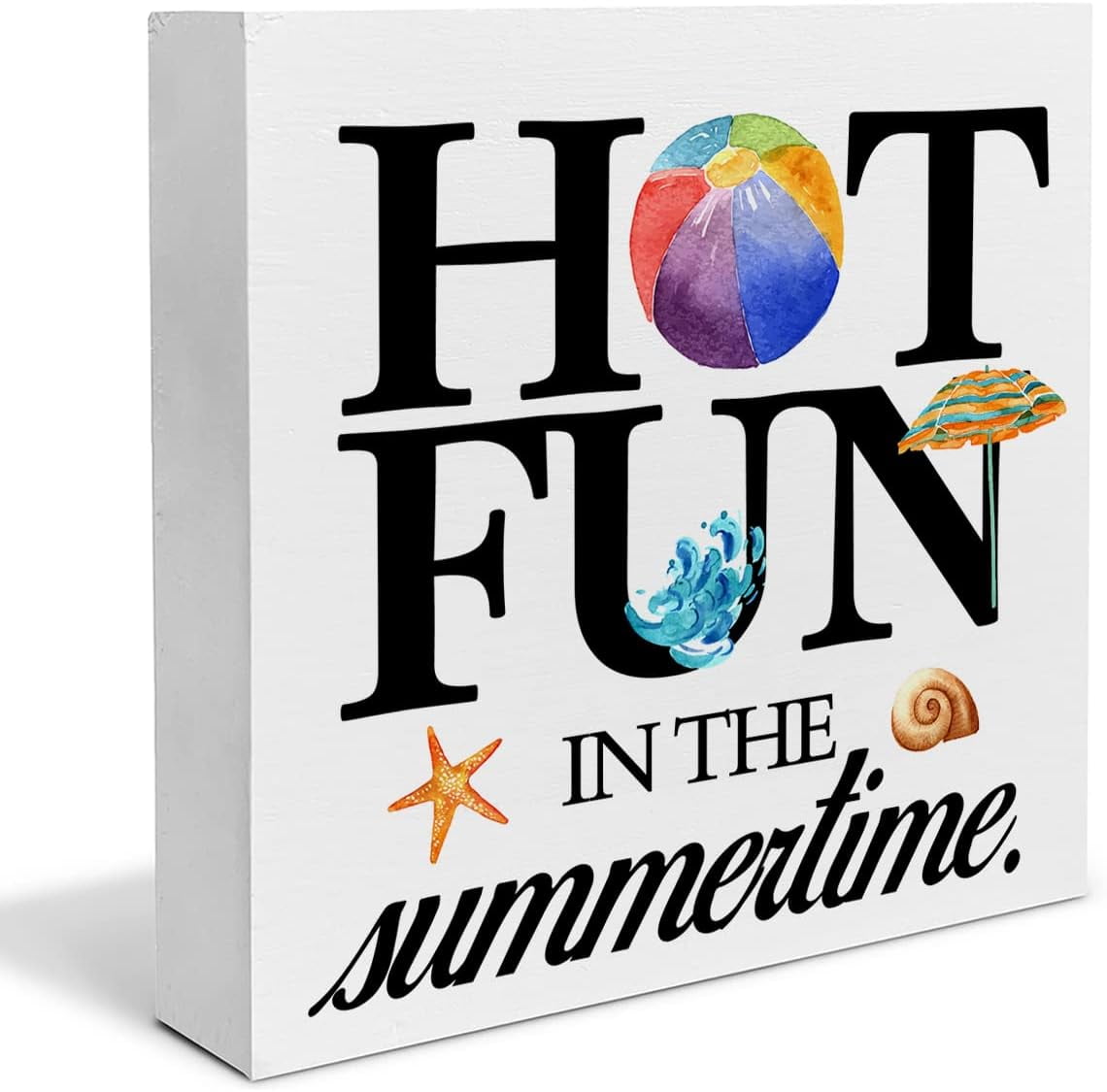 Summer Vacation Wood Box Sign Desk Decor Summertime Fun Wood Block Sign ...