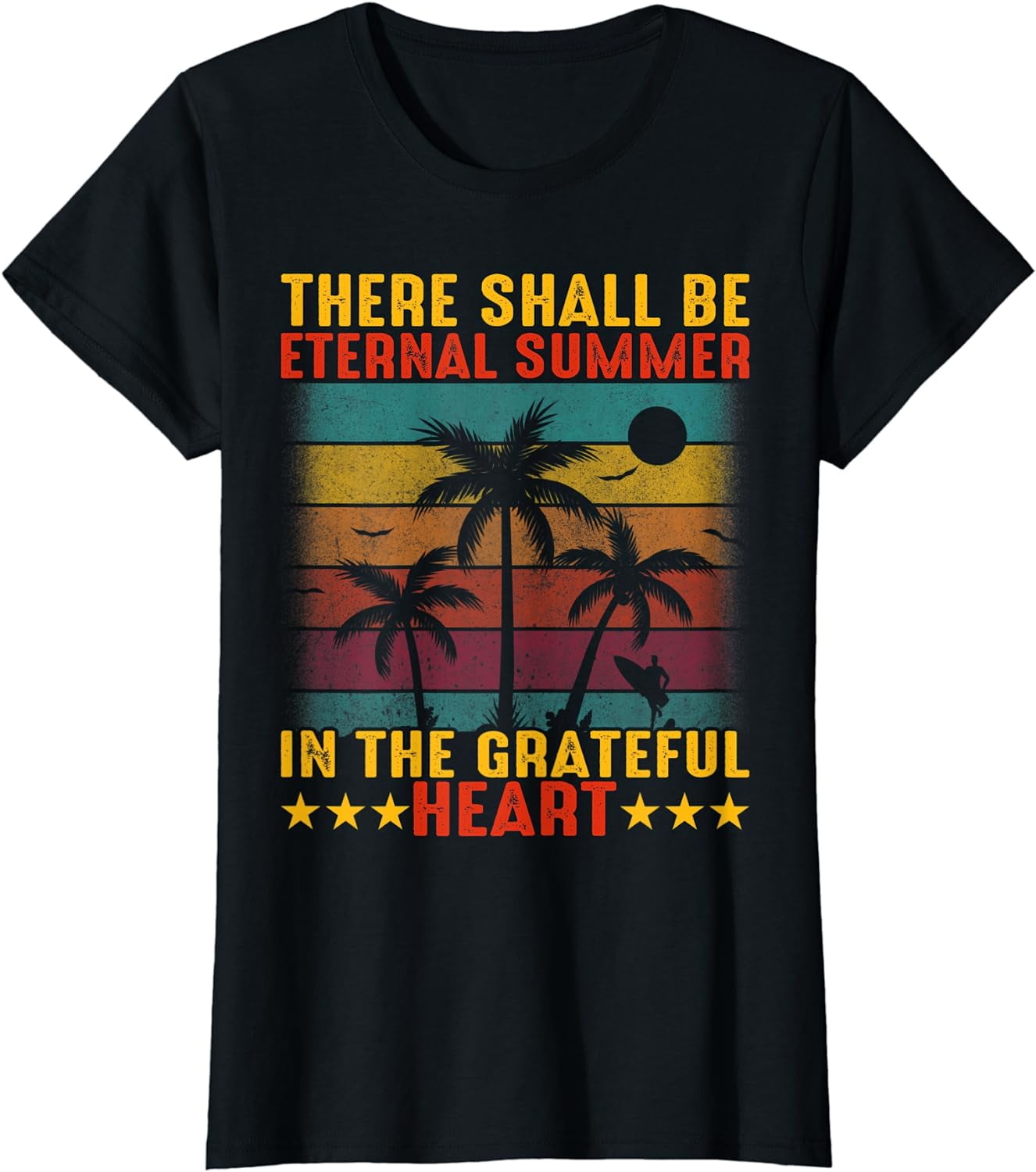 Summer Vacay - Summer in the Grateful Heart Retro Summertime T-Shirt ...