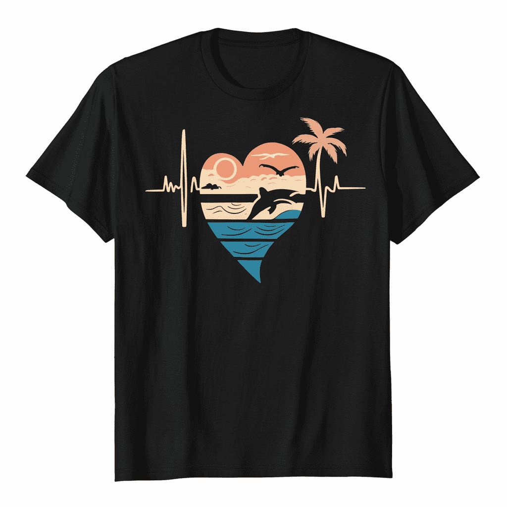 Summer Vibes Exotic Palm Trees Retro Tropical Summer T-Shirt - Walmart.com