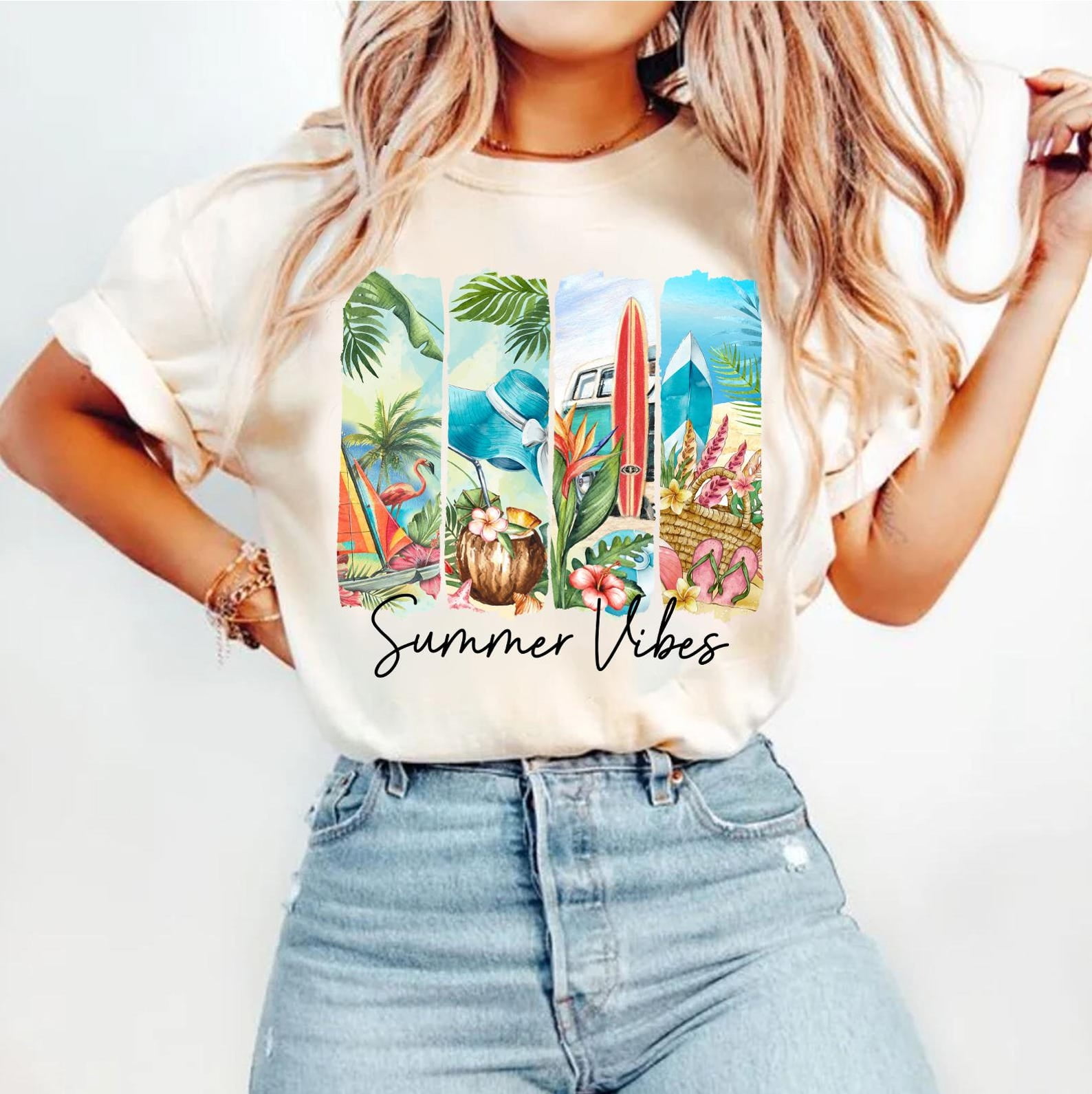 Summer Vibes Shirt, Coquette Summer Shirt, Retro Summer Tee, Beach ...