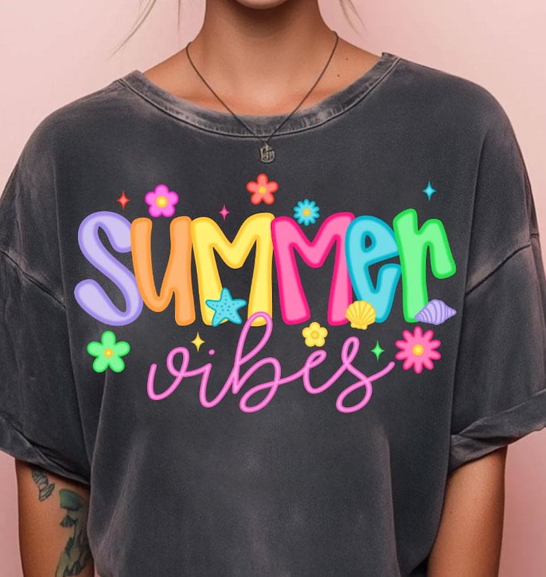 Summer Vibes Shirt, Neon Summer Shirt, Trendy Summer Shirt, Summertime ...