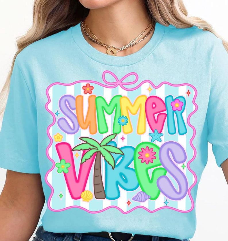 Summer Vibes Shirt, Neon Summer Shirt, Trendy Summer Shirt, Summertime ...