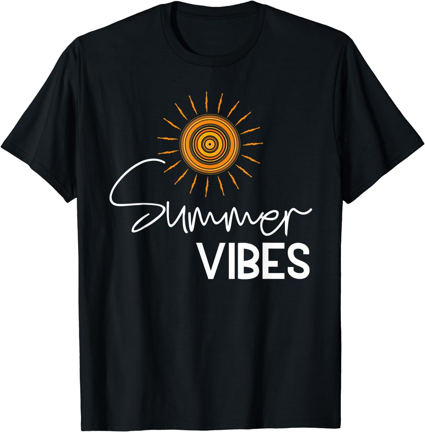 Summer Vibes Sun Illustration Summer Vacation Funny Summer T-Shirt ...
