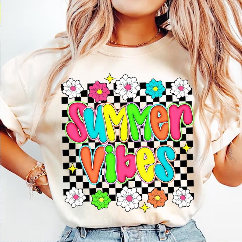 Summer Vibes T-shirt , Neon Summer T-shirt , Trendy Summer T-shirt ...