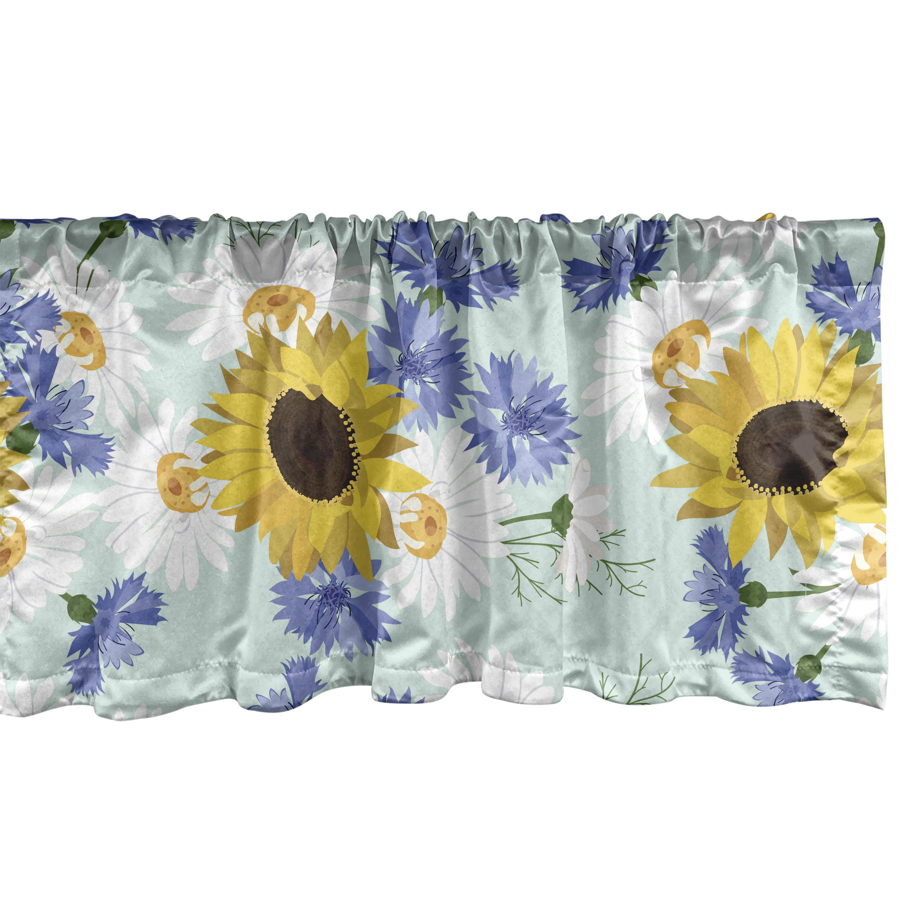 Summer Vibes Window Valance, Simple Design Pattern of Sunflower and ...