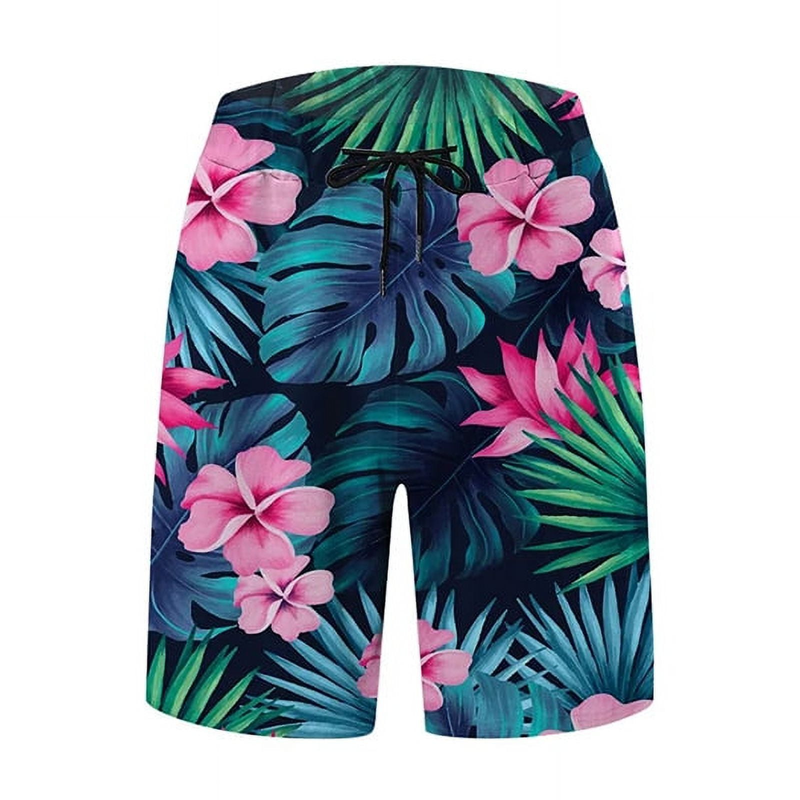 Summer Vintage 3D Tropical Leaves Printing Beach Shorts For Men Fashion ...