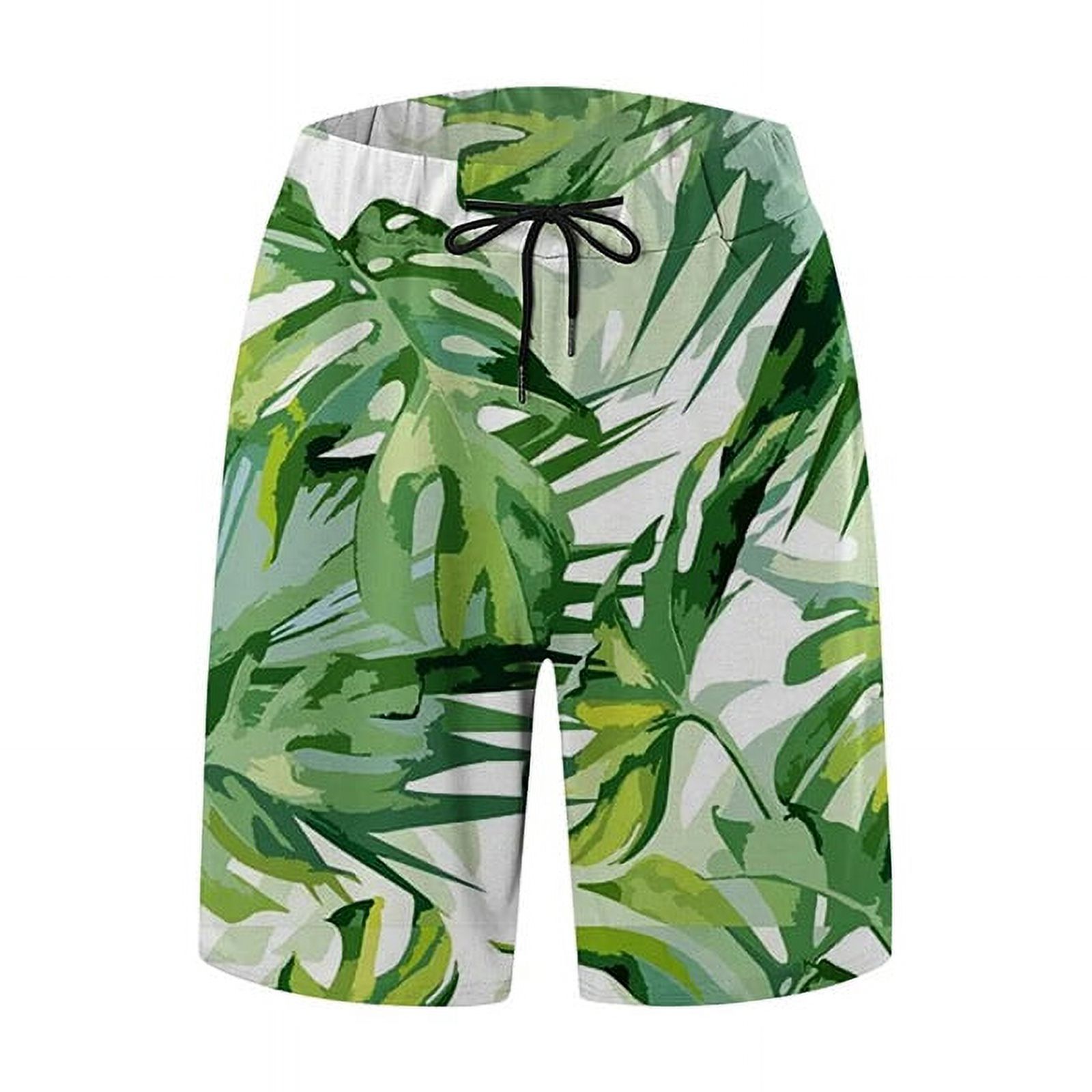 Summer Vintage 3D Tropical Leaves Printing Beach Shorts For Men Fashion ...