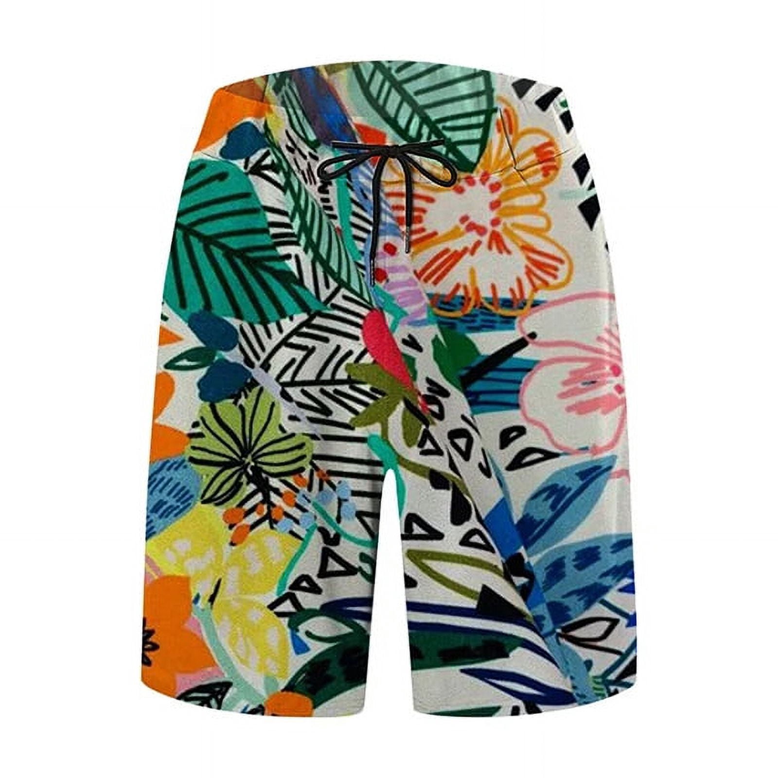 Summer Vintage 3D Tropical Leaves Printing Beach Shorts For Men Fashion ...