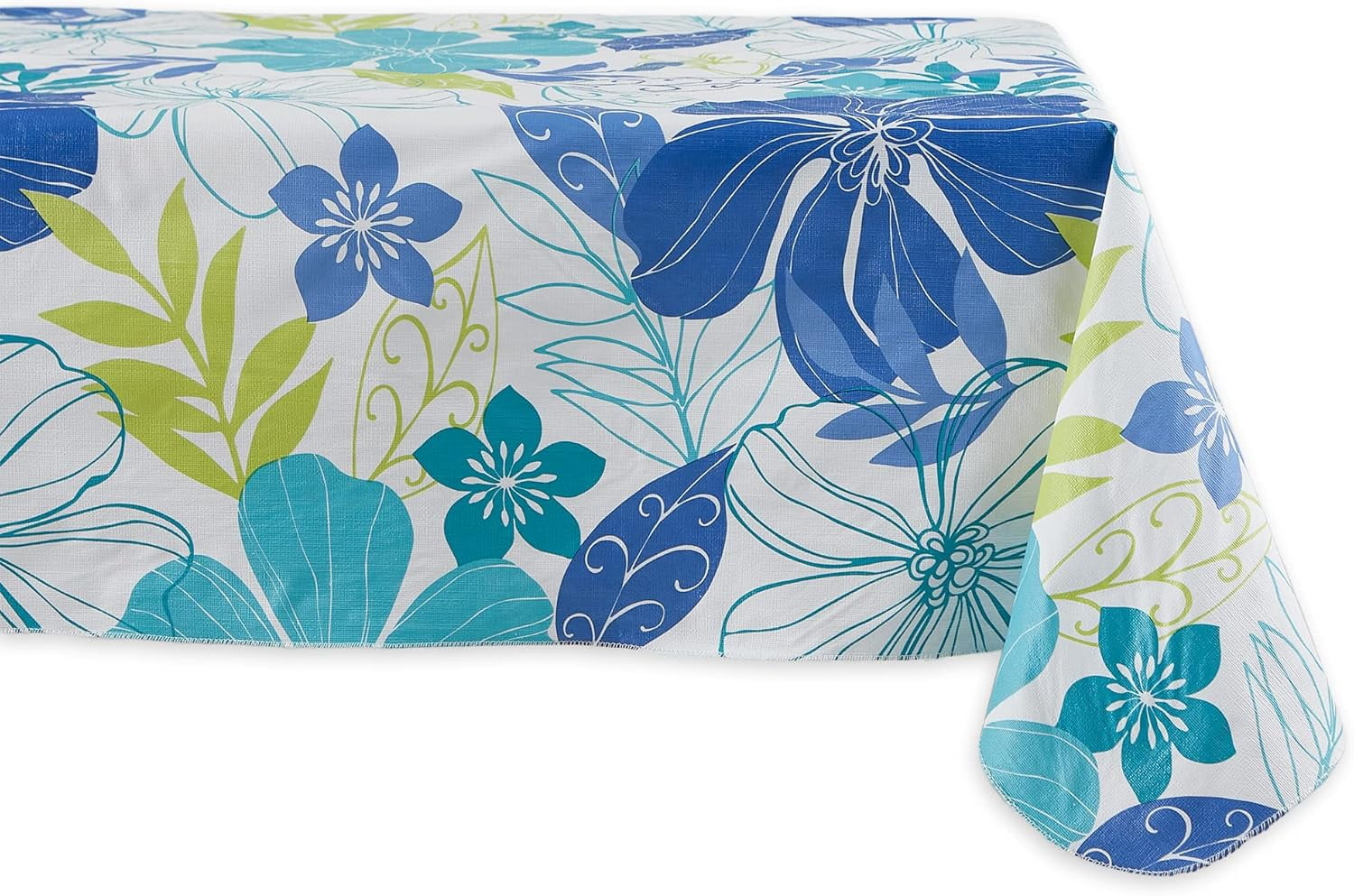 Summer Vinyl Tabletop Collection Flannel Backed Floral Tablecloth ...