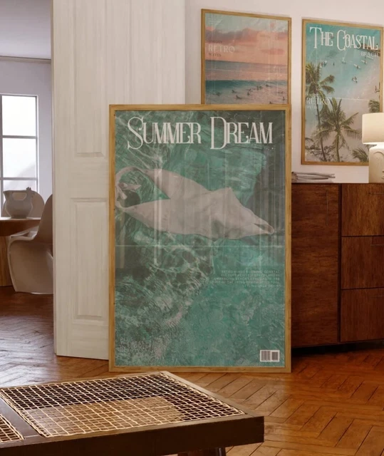 Summer Wall Art, Retro Summer Dream Magazine Print, Pool Poster, Dorm ...