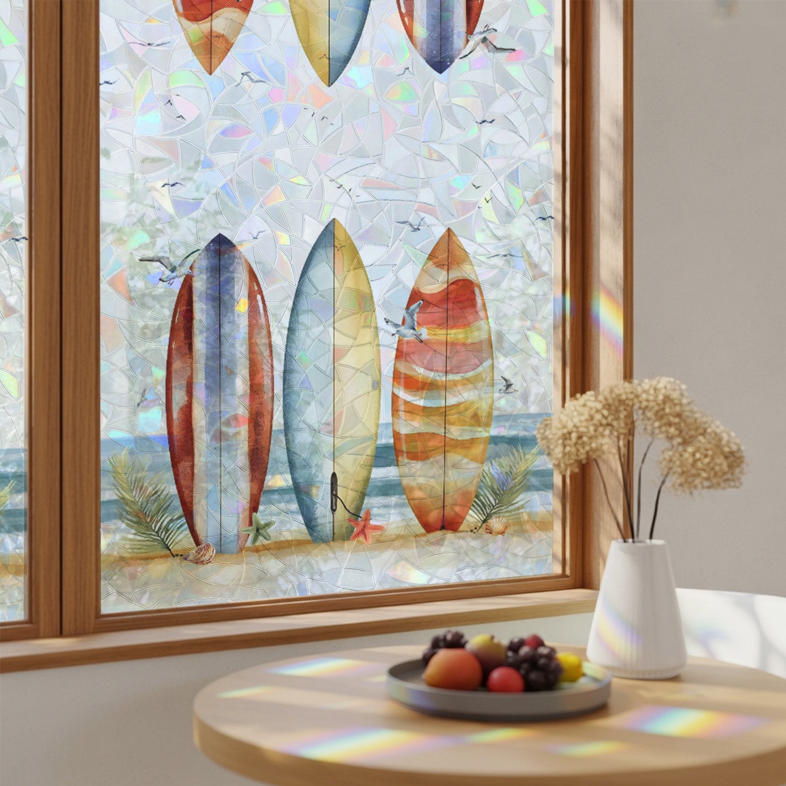 Summer Watercolor Surfboard Window Privacy Film,Heat Control Sun ...