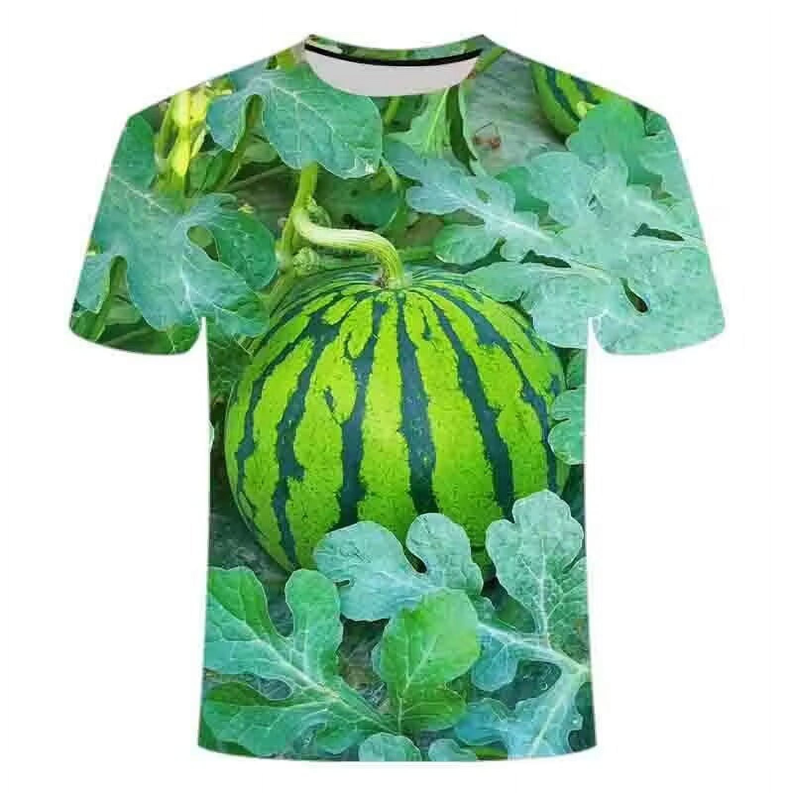 Summer Watermelon 3d Printed Hip Hop Men Personality Short Sleeve ...