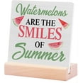 Summer Watermelon Ceramic Table Plaque With Wooden Stand Desk ...