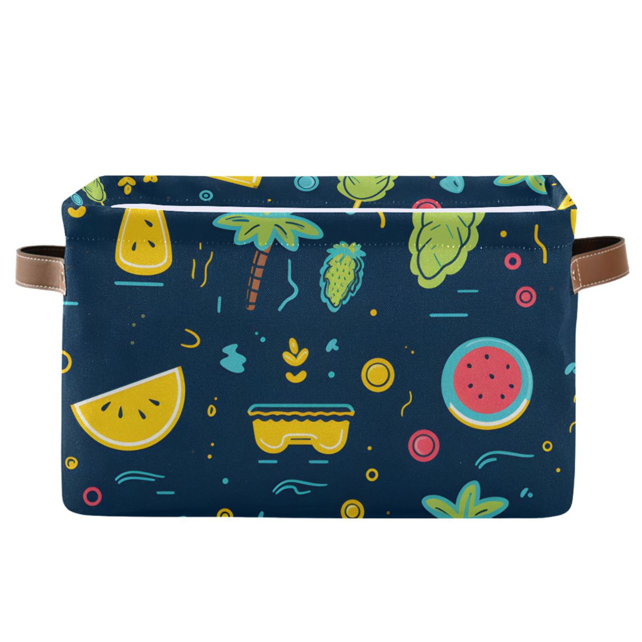 Summer Watermelon Fruits Storage Basket Large Foldable Storage Bin ...