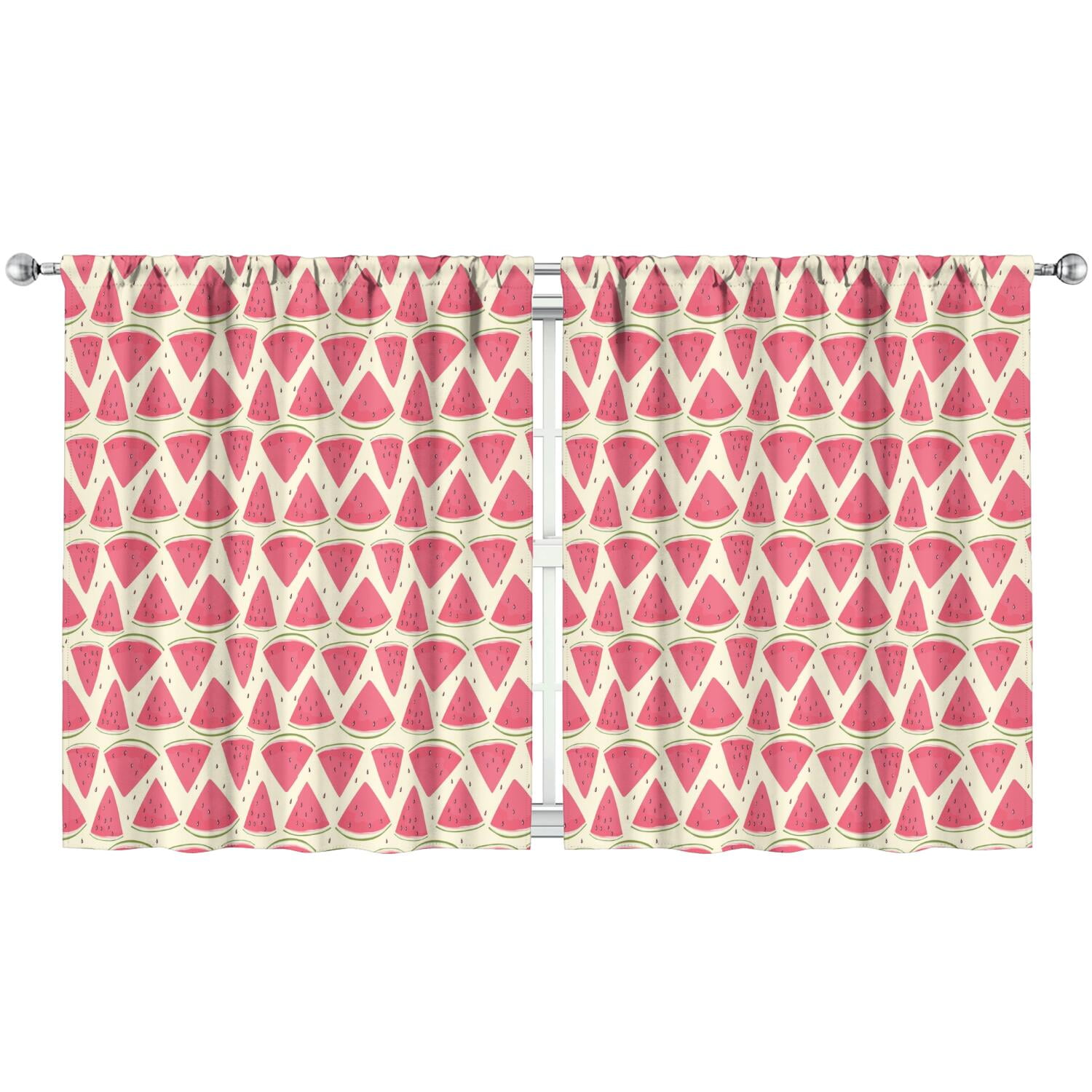 Summer Watermelon Lovers Kitchen Curtains 2 Panels, 52x63 Inch Fresh ...
