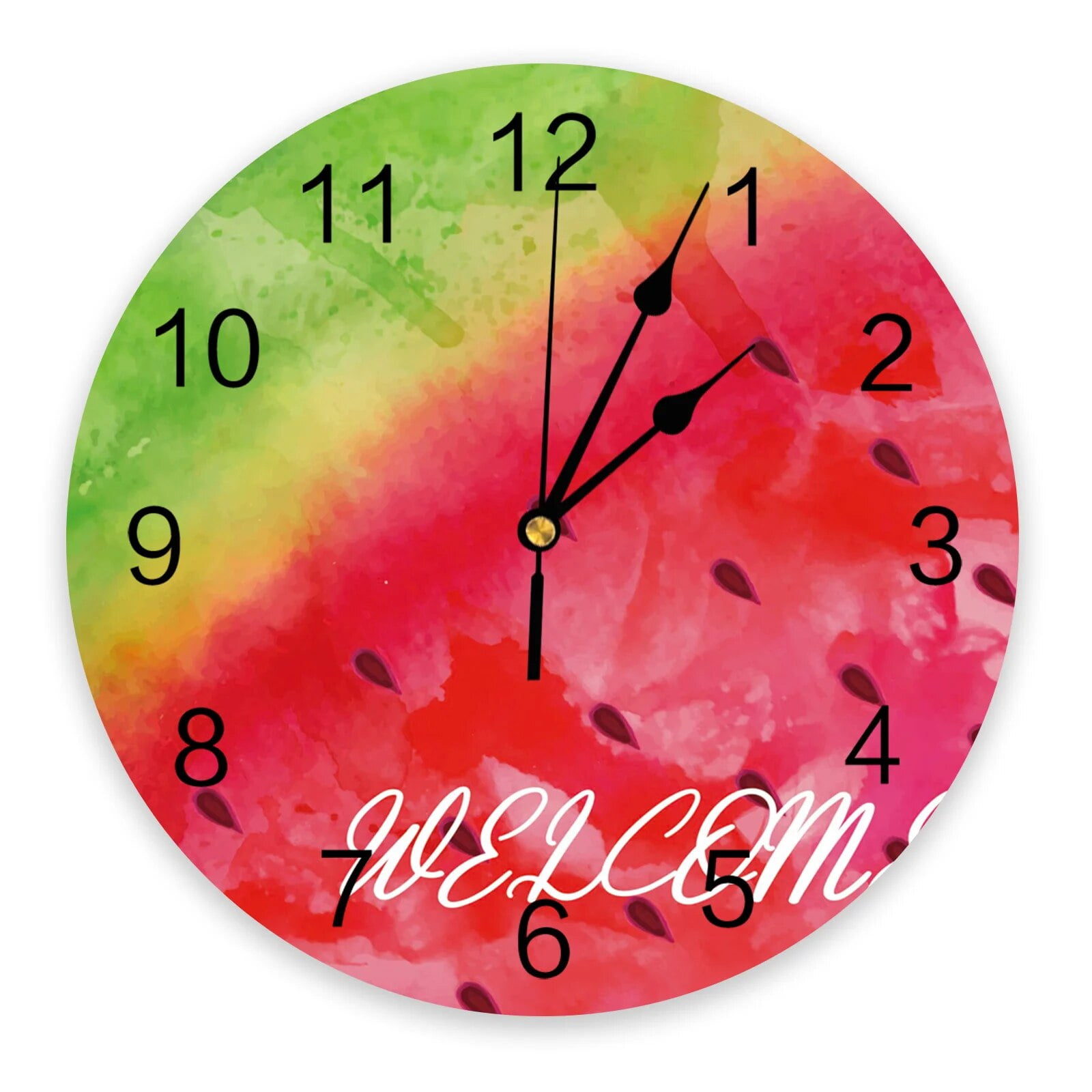 Summer Watermelon Pattern PVC Wall Clock Modern Design Living Room ...