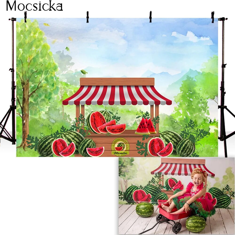 Summer Watermelon Photography Background Children Portrait Photo ...