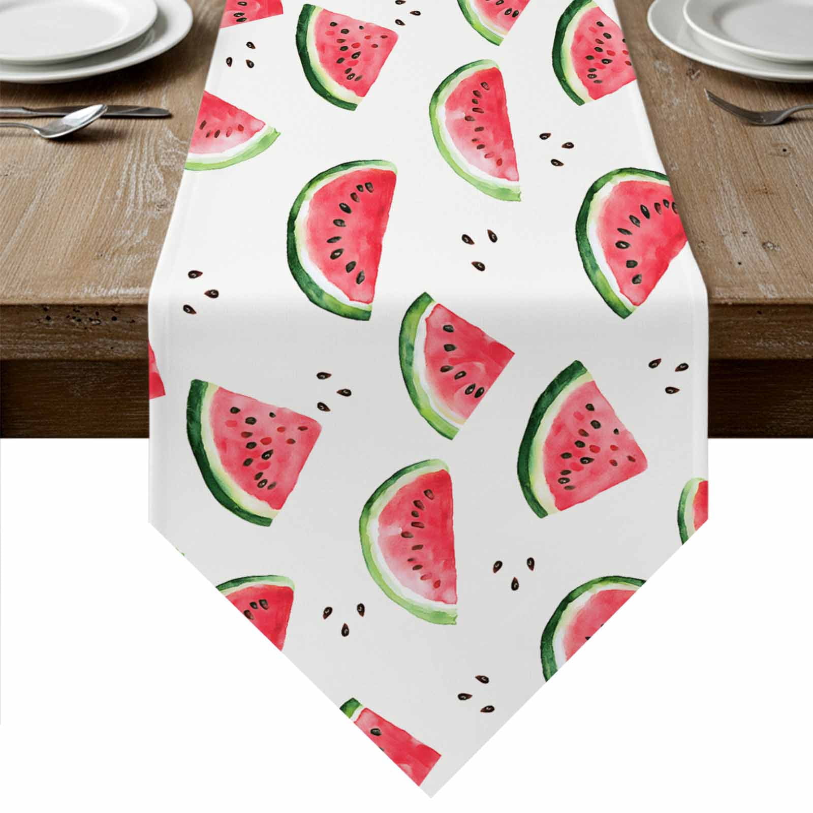 Summer Watermelon Table Runner Linen Burlap Table Runner 90 Inches Long ...