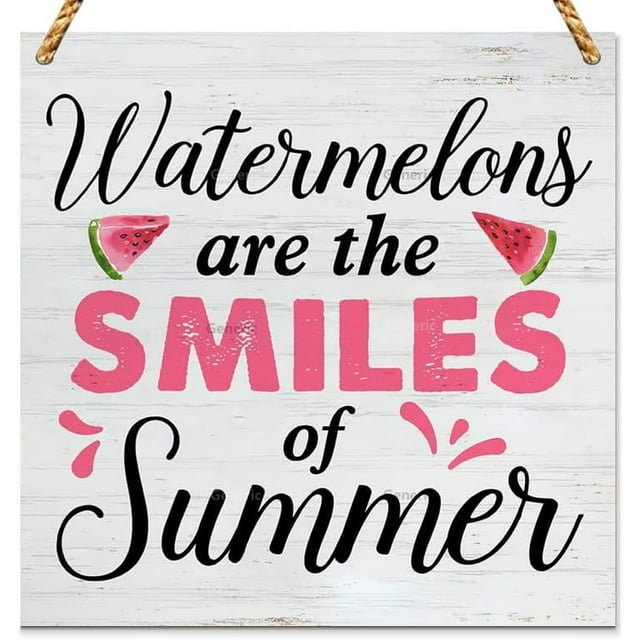 Summer Watermelon Wood Sign Decor Watermelons are the Smiles of Summer ...