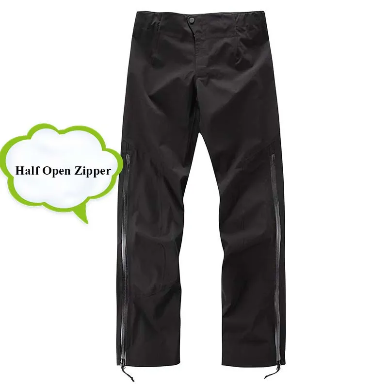 Summer Waterproof Hiking Pants Mens Side Open Zipper Hard Shell Loose ...