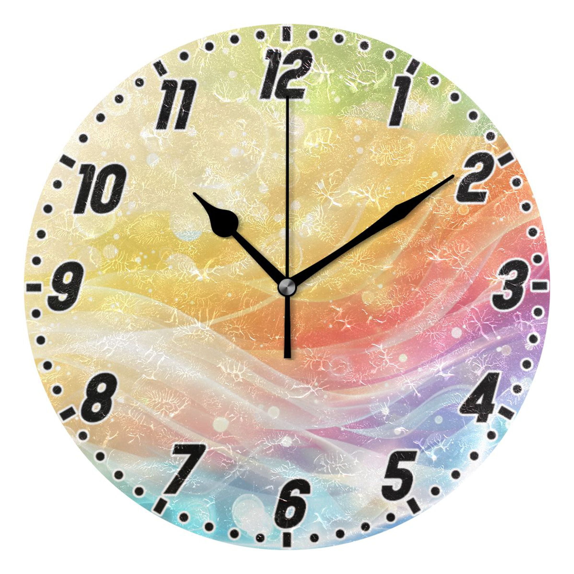 Summer Wave Wall Clock 9.8 inch Battery Operated Clocks Non-Ticking ...
