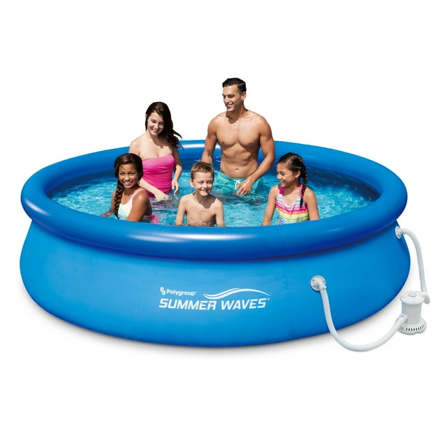 Free Shipping! Summer Waves 10ft Easy Set Inflatable Outdoor Swim Ring ...