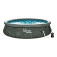 Summer Waves 14 x 3 Ft Quick Set Above Ground Swimming Pool with Filter ...