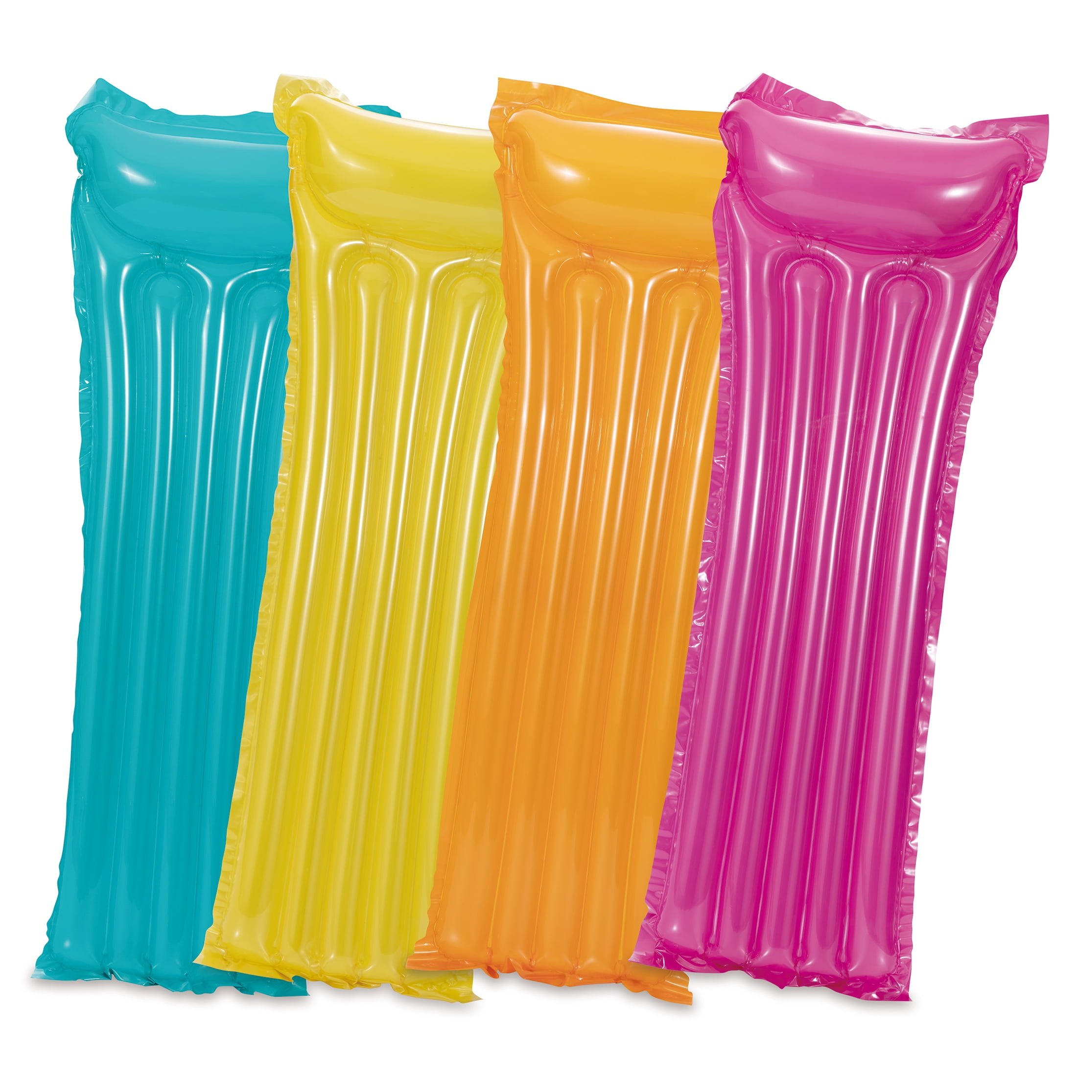 Summer Waves Inflatable Transparent Air Mat Pool Float, 4-Pack, for ...