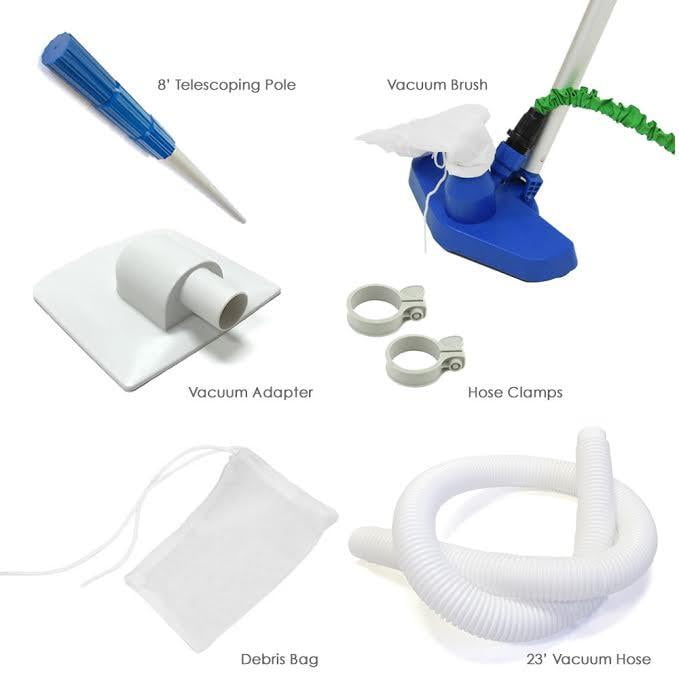 Summer Waves Deluxe Pool Vacuum Adapter Cleaner with SFX Skimmer Pump ...
