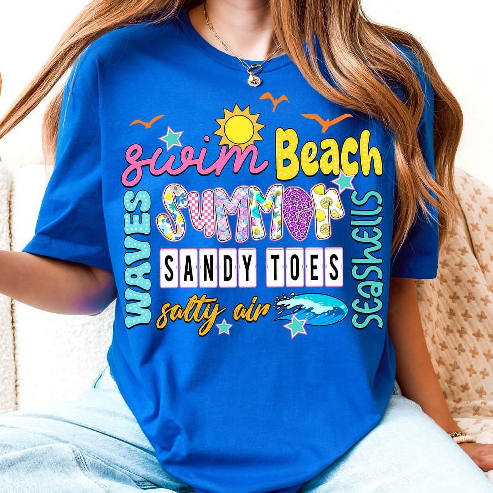 Summer Waves T-Shirt, Swim Salty Design Shirt, Sandy Toes Summer Tee ...