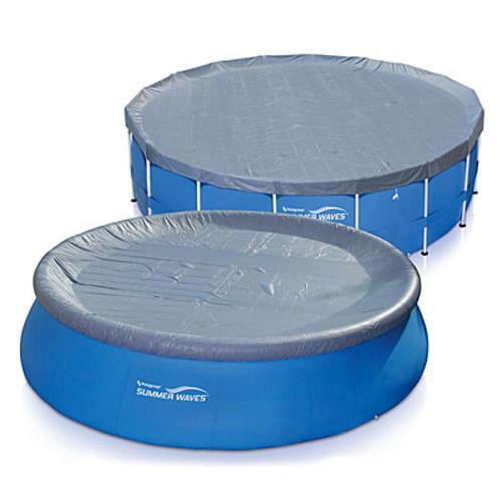 Summer Waves Pool Cover, Durable Plastic, Gray, Fits 18' Metal Frame ...