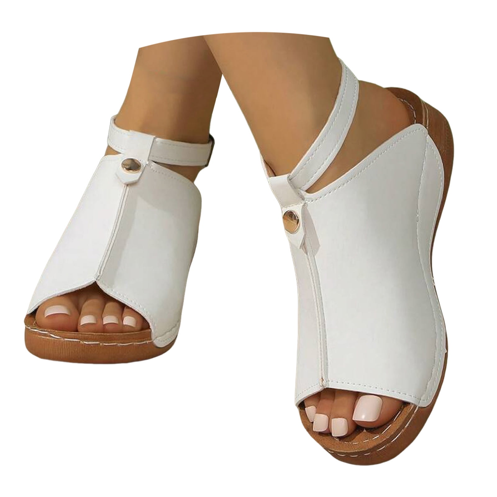 Summer Wedge Sandals Orthopedic Wide Width Diabetic Platform Slip On ...
