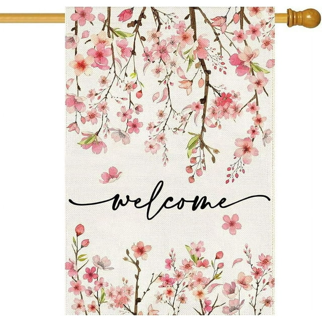 Summer Welcome Floral House Flag 28x40 Inch Double Sided Summer Large ...