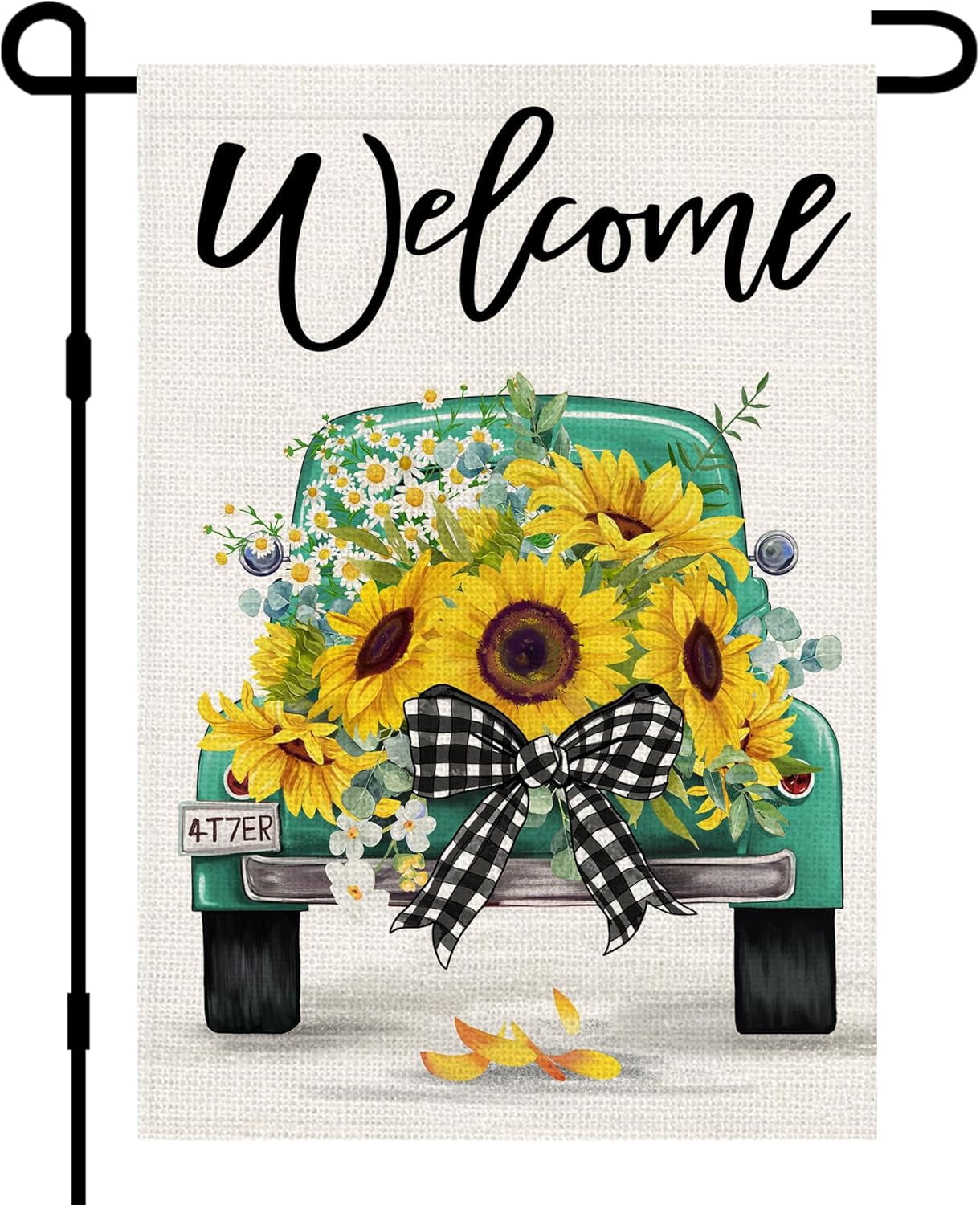 Summer Welcome Garden Flag for Outside Double Sided Burlap, Sunflower ...